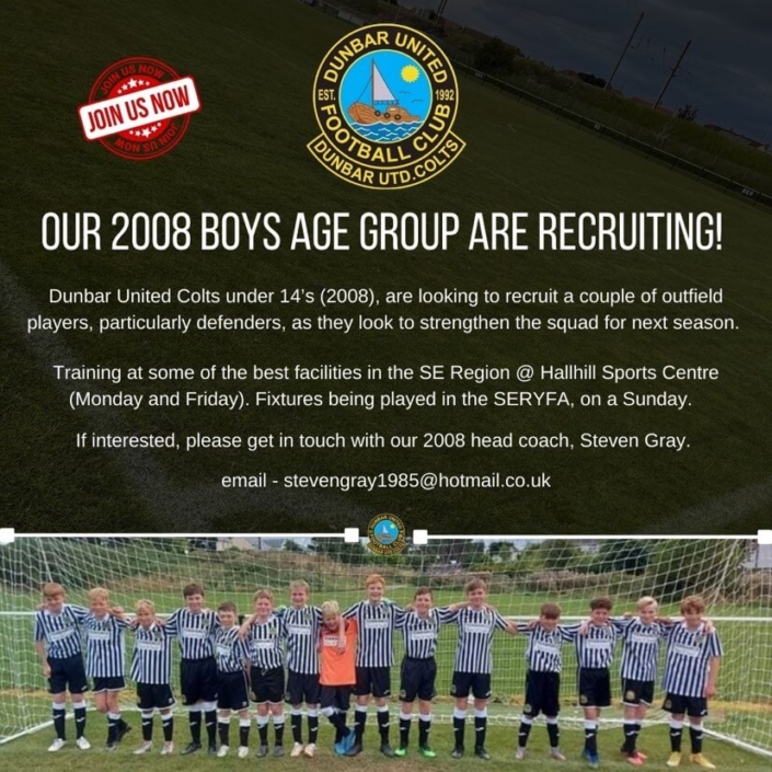 Youth Football in Dunbar, East Lothian - Dunbar United Colts F.C.